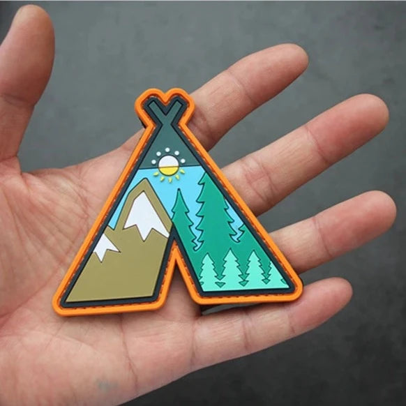 Teepee 'Forest and Mountain Peaks' PVC Rubber Velcro Patch – Little ...