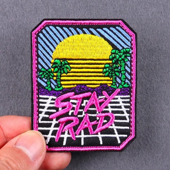 Stay Rad 'Sunset And Palm Trees' Embroidered Patch — Little Patch Co