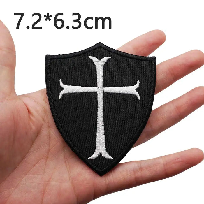 Military Tactical 'Crusader Cross Shield 1.0' Embroidered Patch ...