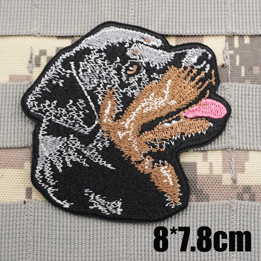Rottweiler Dog 'Head' Embroidered Velcro Patch – Little Patch Co