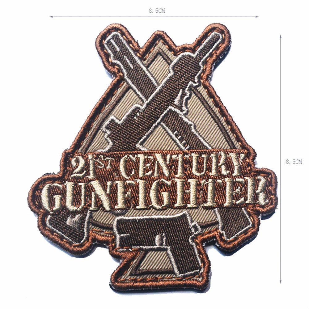 Military Tactical '21st Century Gunfighter' Embroidered Velcro Patch ...