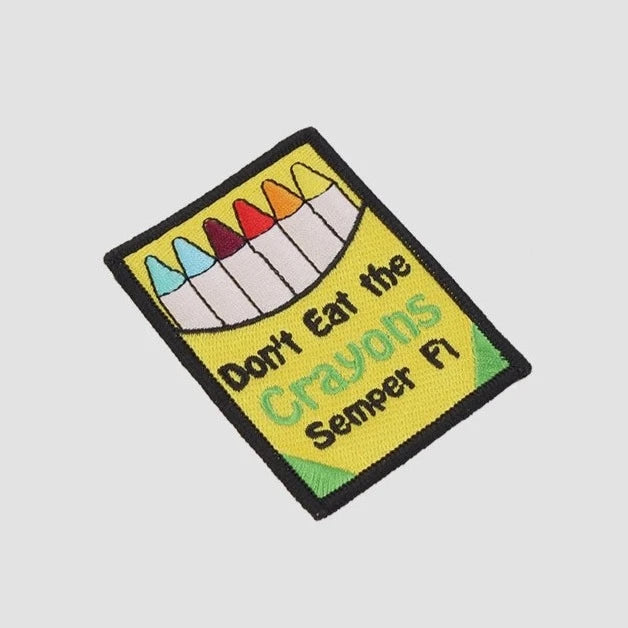 Don't Eat The Crayons Embroidered Velcro Patch – Little Patch Co