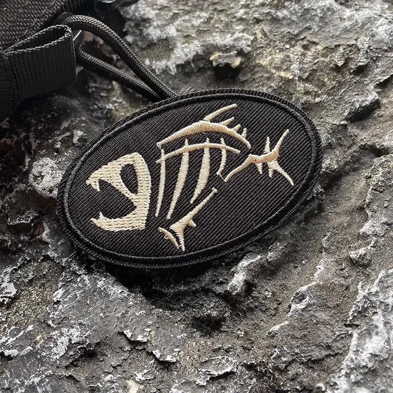 Fish Bone 'Oval' Embroidered Velcro Patch – Little Patch Co