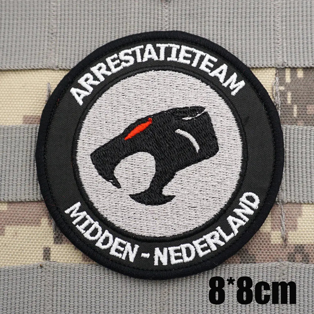 Military Tactical 'Arrestatieteam Midden-Nederland' Embroidered Velcro ...