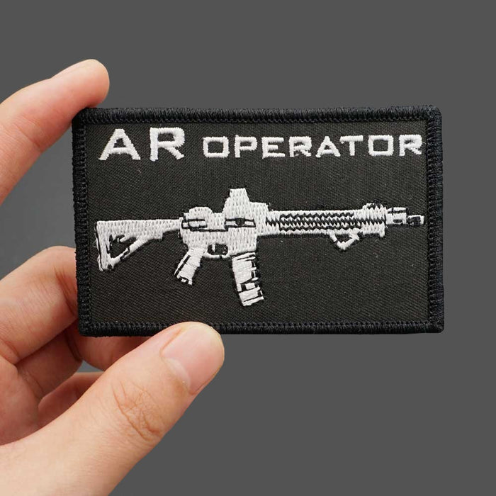 Military Tactical 'AR Operator Rifle' Embroidered Velcro Patch — Little ...