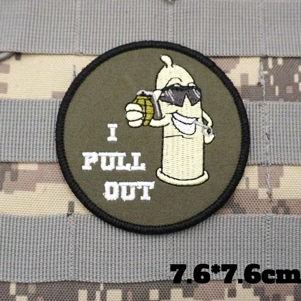 Meme 'I Pull Out' Embroidered Velcro Patch – Little Patch Co