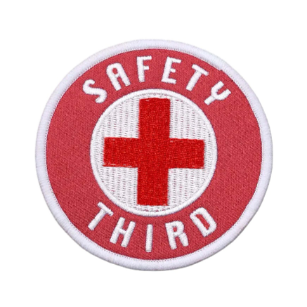 Medical 'Safety Third' Embroidered Velcro Patch — Little Patch Co