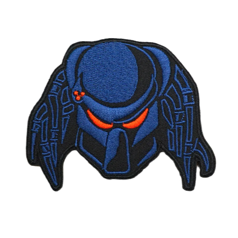 Predator 'Head | Blue' Embroidered Velcro Patch — Little Patch Co