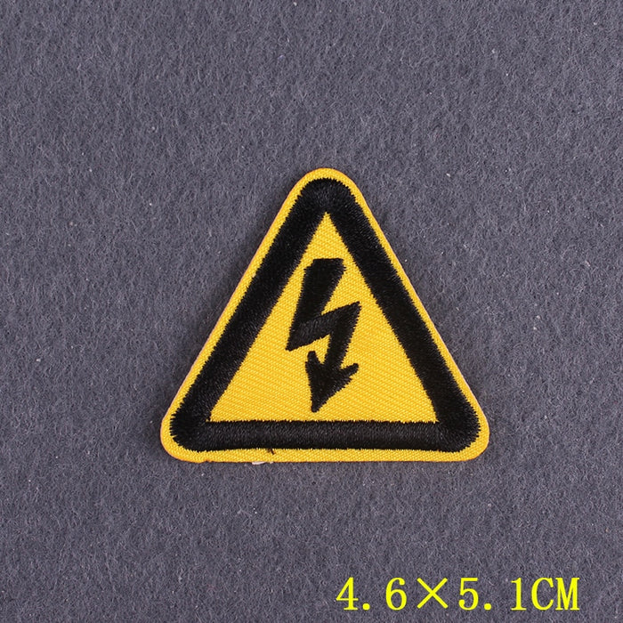 Warning Sign 'High Voltage' Embroidered Patch — Little Patch Co
