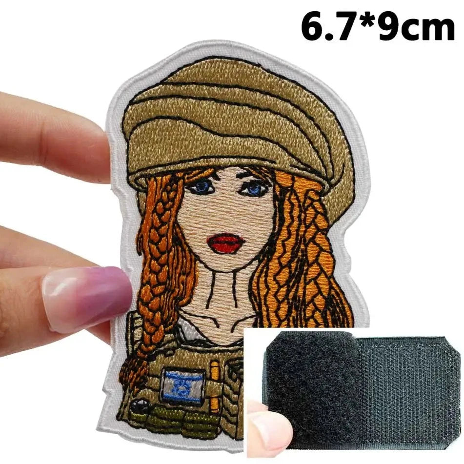 Military Tactical 'Israeli Girl Soldier' Embroidered Velcro Patch ...