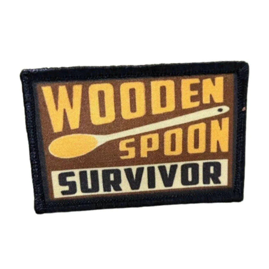 Food Puns ‘Wooden Spoon Survivor’ Embroidered Velcro Patch — Little ...