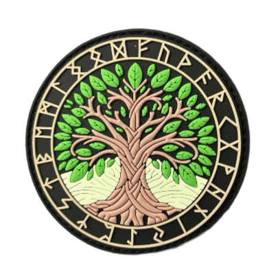 Viking 'Tree of Life | Runes Circle' PVC Rubber Velcro Patch – Little ...