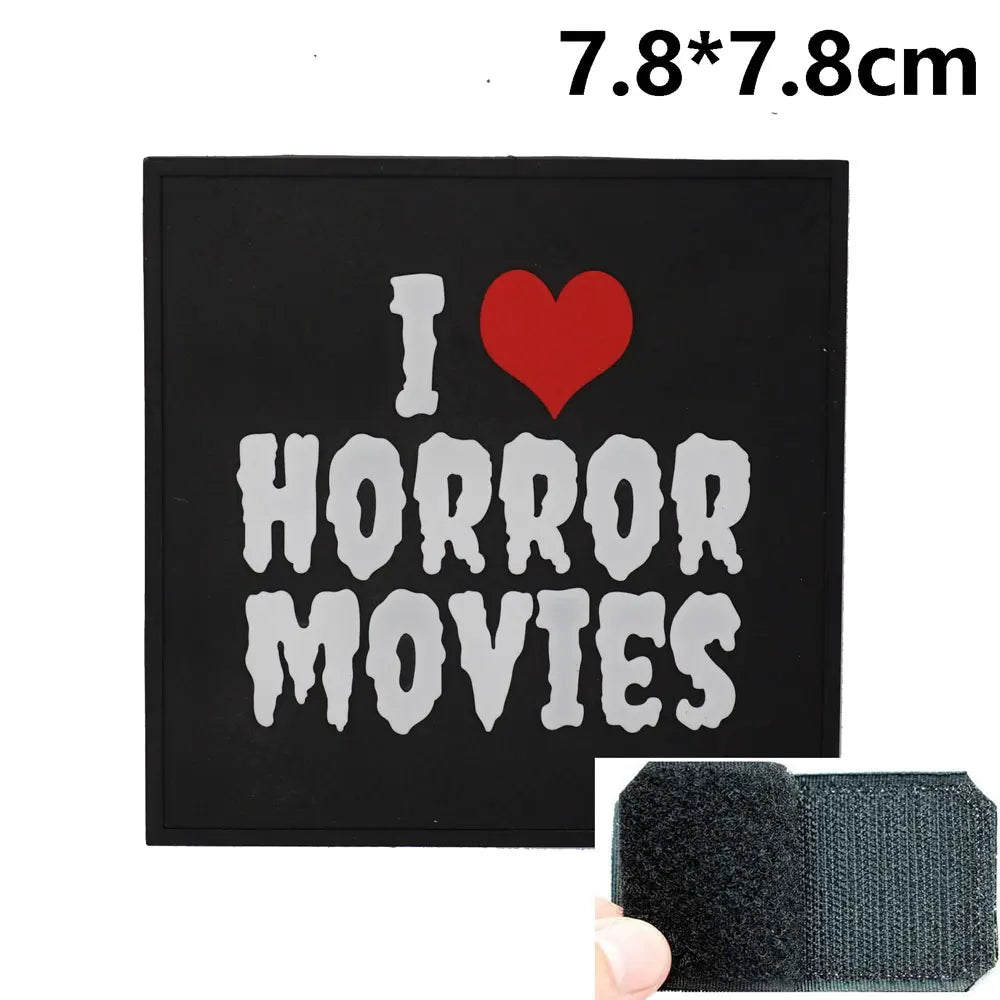 Horror 'I Love Horror Movies' PVC Rubber Velcro Patch – Little Patch Co