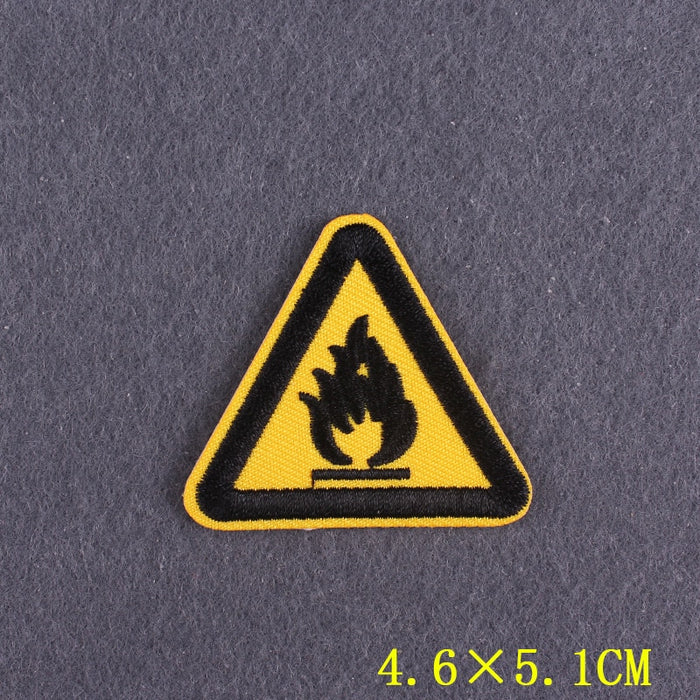 Warning Sign 'Flammable' Embroidered Patch — Little Patch Co