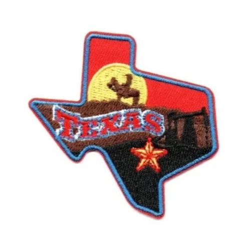 Texas Map 'Cowboy' Embroidered Patch