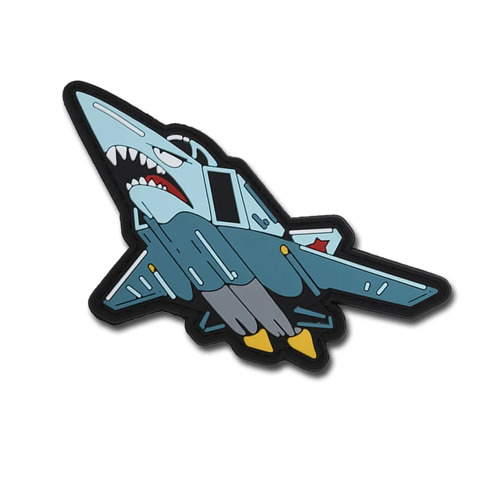 Military Tactical 'Shark Plane' PVC Rubber Velcro Patch — Little Patch Co