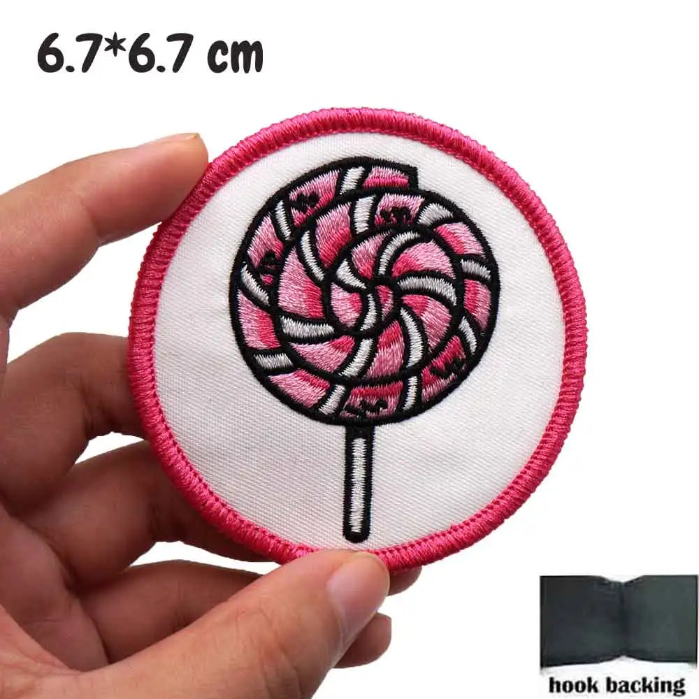 Cute 'Spiral Lollipop | Round' Embroidered Velcro Patch – Little Patch Co