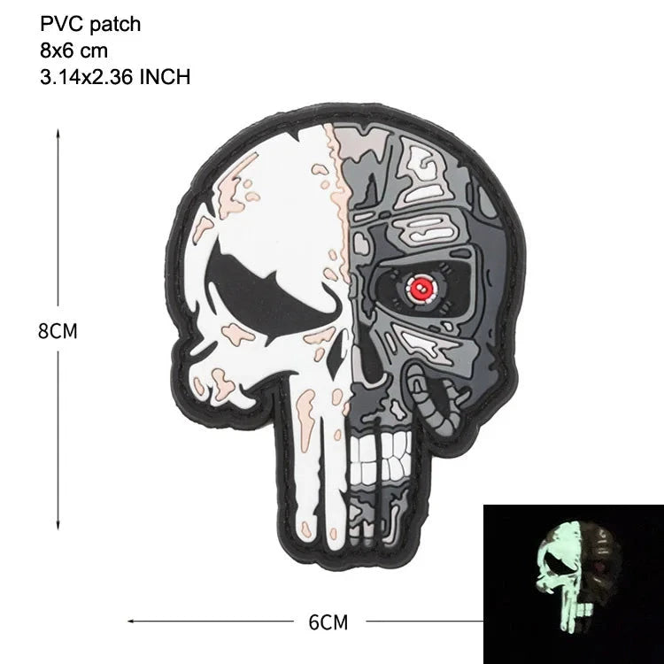Skull 'Terminator x Punisher' PVC Rubber Velcro Patch – Little Patch Co