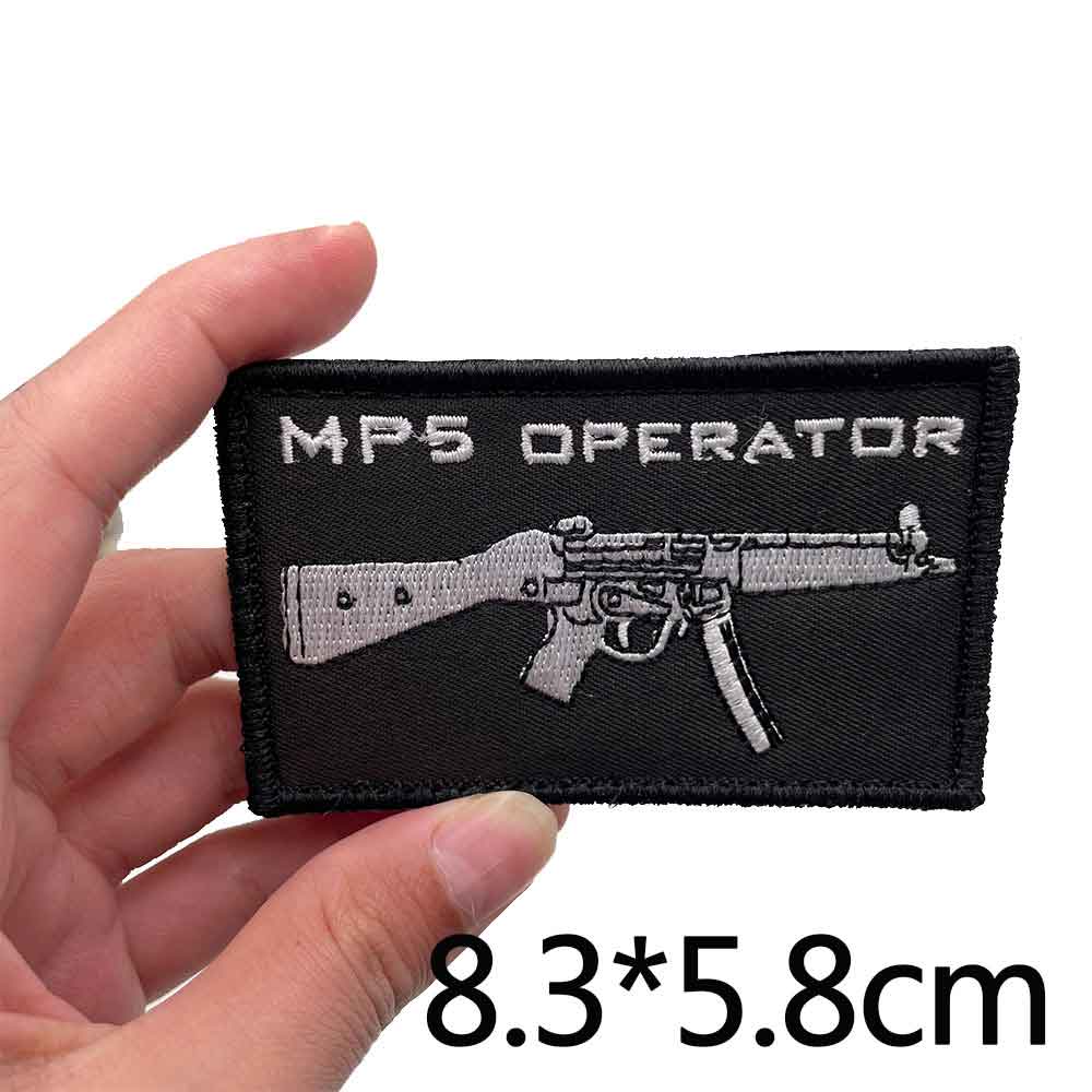 Military Tactical 'MP5 Operator Rifle' Embroidered Velcro Patch ...