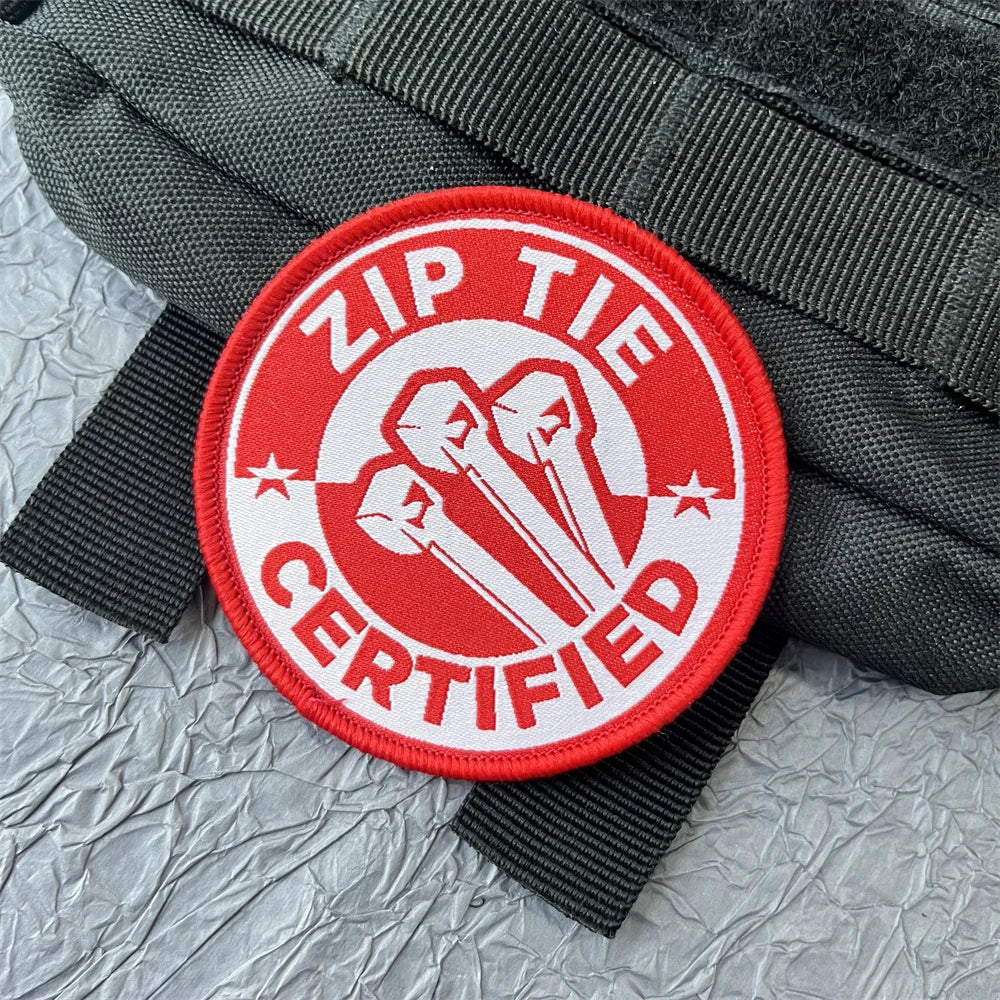 Student Certificate ‘Zip Tie Certified’ Embroidered Velcro Patch ...