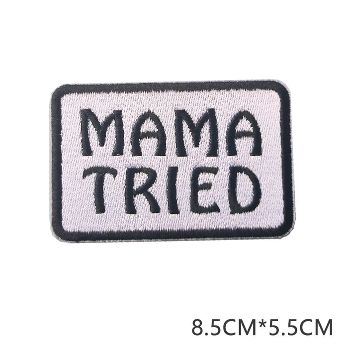 Mama Tried Logo 'Square' Embroidered Patch — Little Patch Co