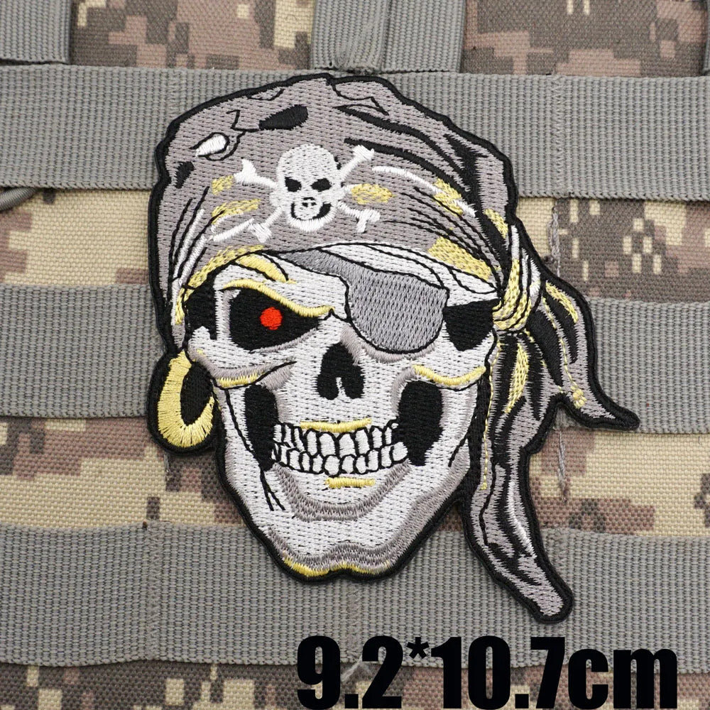Pirate Skull 'Head' Embroidered Velcro Patch – Little Patch Co
