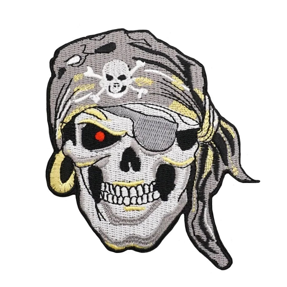 Pirate Skull 'Head' Embroidered Velcro Patch – Little Patch Co