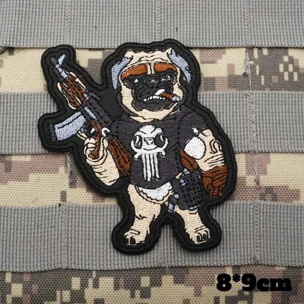 Pug 'Tactical Gun' Embroidered Velcro Patch – Little Patch Co