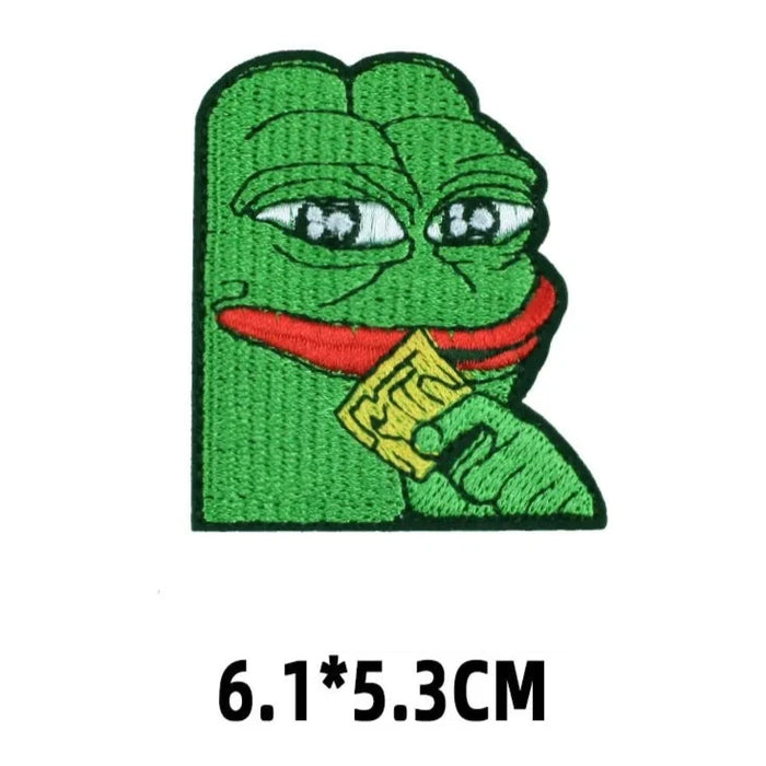 Pepe The Frog 'Holding Paper Ticket' Embroidered Patch — Little Patch Co