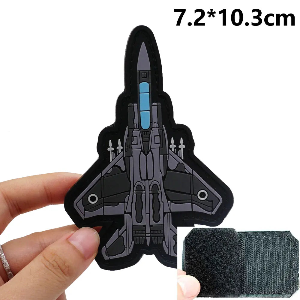 Military Tactical 'F-15 Eagle Fighter Jet' PVC Rubber Velcro Patch ...