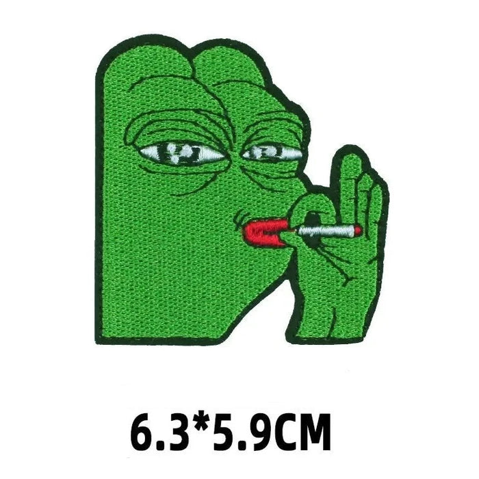 Pepe The Frog 'Smoking' Embroidered Patch — Little Patch Co