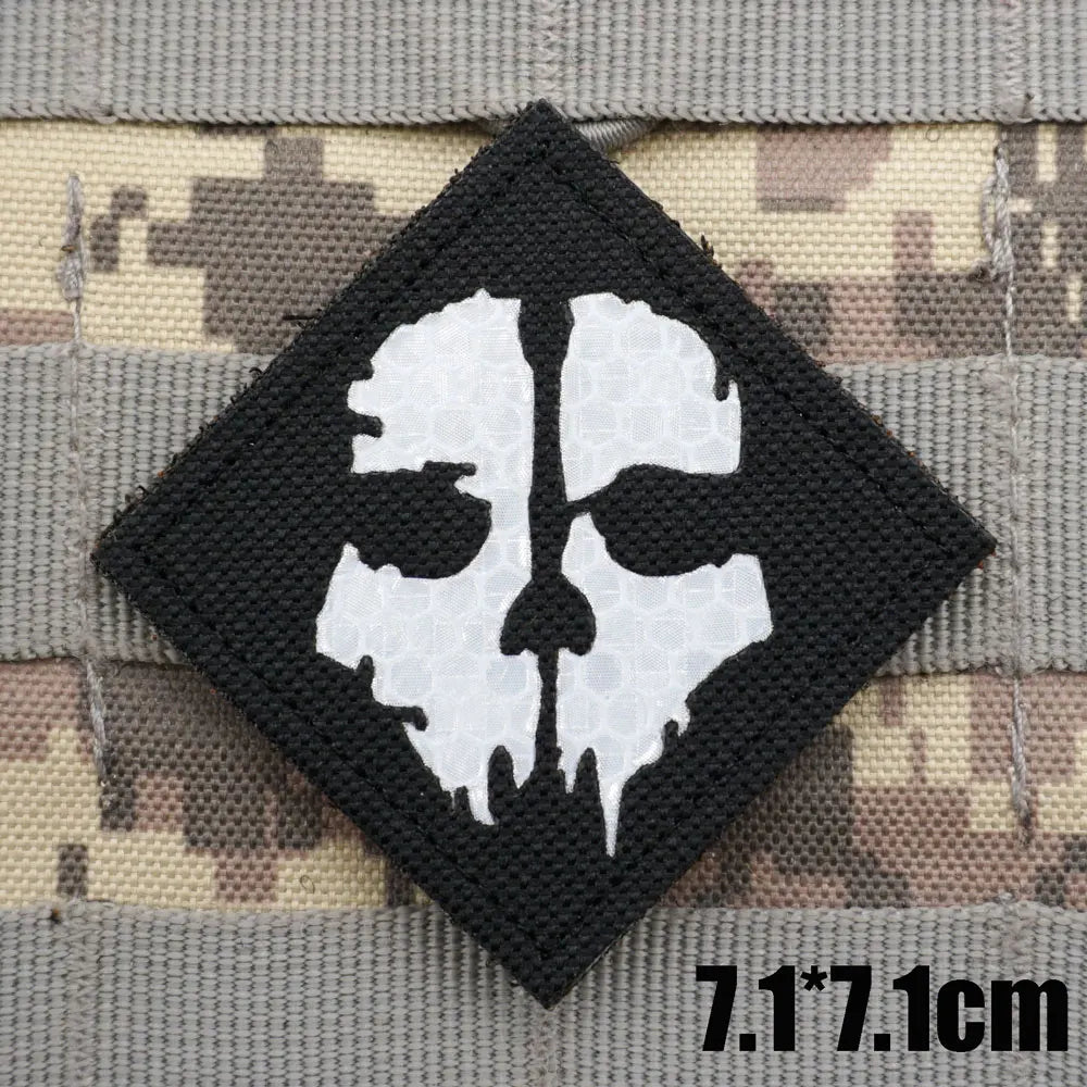 Call of Duty 'Ghost Logo | Reflective' Embroidered Velcro Patch ...