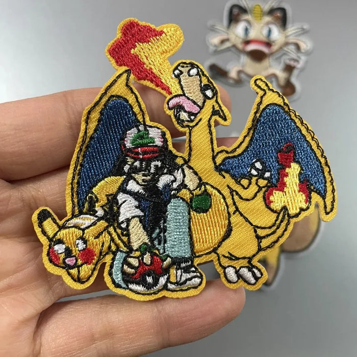 'Ash | Pikachu | Charizard' Embroidered Patch — Little Patch Co