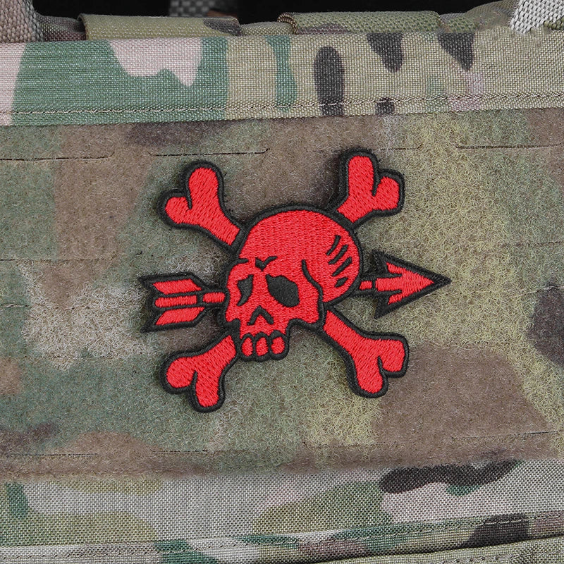 Crossbones Skull 'Arrow' Embroidered Velcro Patch – Little Patch Co