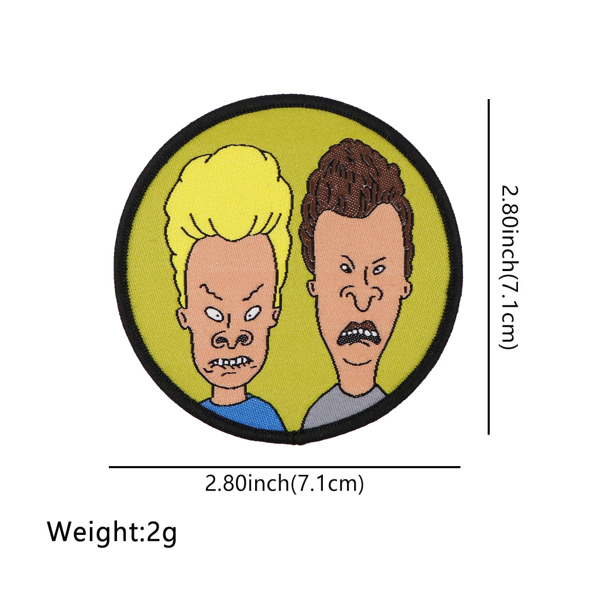 Beavis and Butt-Head ‘Silly Face | Round’ Embroidered Patch – Little ...