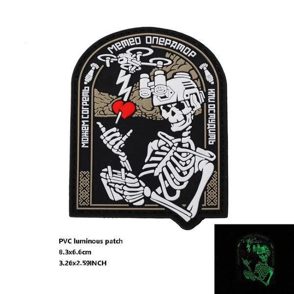 Tactical Skull 'Drone Operator | Luminous' PVC Rubber Velcro Patch – Little Patch Co