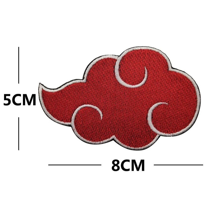Shippuden 'Akatsuki Logo | Red Cloud' Embroidered Velcro Patch – Little ...
