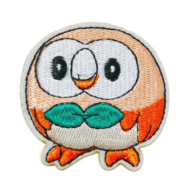 Pocket Monster 'Rowlet | Grass Quill' Embroidered Patch — Little Patch Co