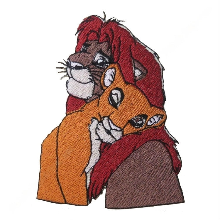 The Lion King 4" 'Simba And Nala | Hugging' Embroidered Patch Set ...