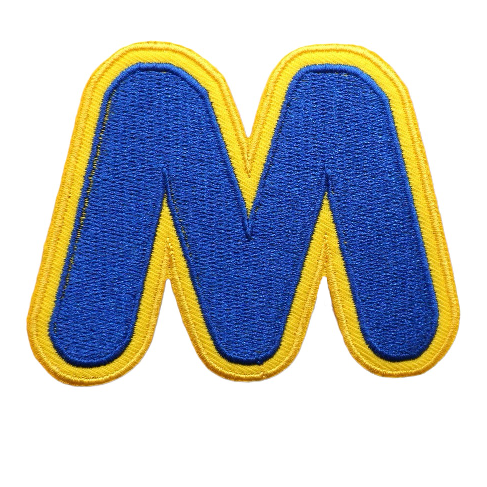 Big Letter M 'Yellow and Blue' Embroidered Velcro Patch – Little Patch Co