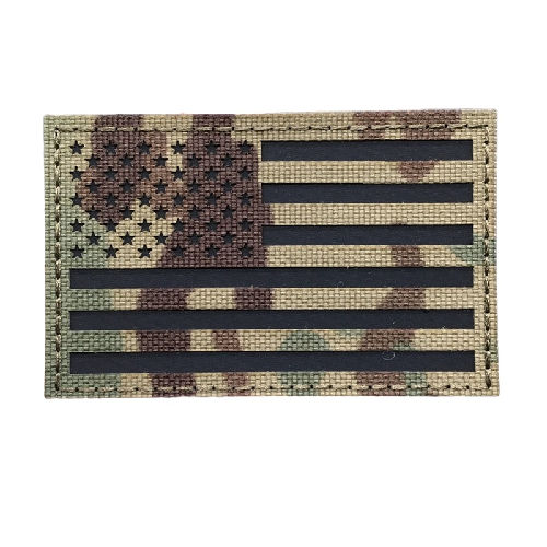 Military Tactical 'American Flag | Reflective' Embroidered Velcro Patc