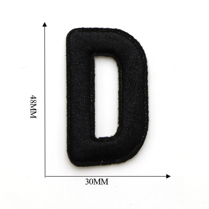 Letter D 'Black' Embroidered Patch — Little Patch Co