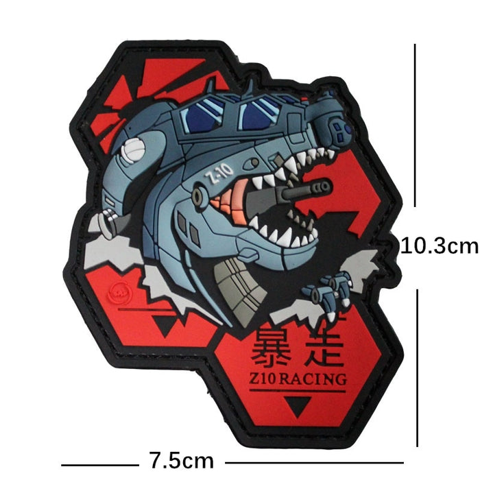 Military Tactical 'Z10 Racing | Armed Helicopter' PVC Rubber Velcro Pa ...