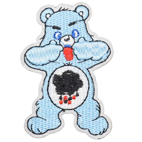 Grumpy Bear 'Storm Cloud With Raindrops | Silly' Embroidered Patch ...