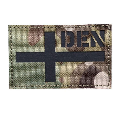 Military Tactical 'DEN | Denmark Flag | Reflective' Embroidered Velcro ...