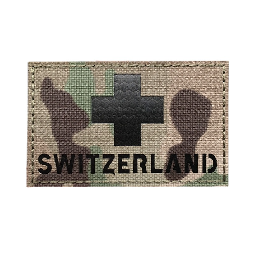Military Tactical 'Switzerland Flag | Reflective' Embroidered Velcro P — Little Patch Co