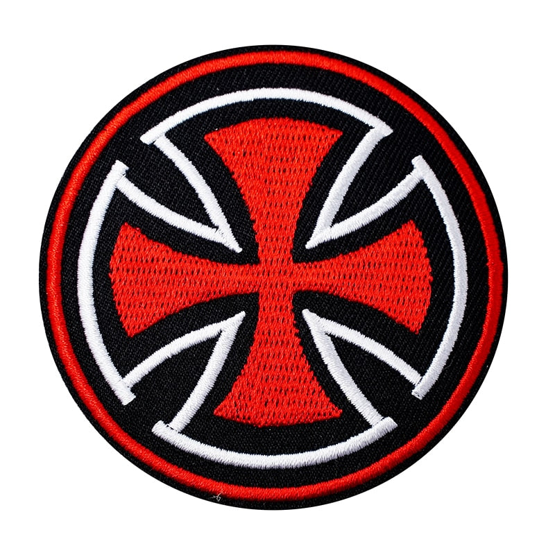 Cross 'Red And White' Embroidered Patch