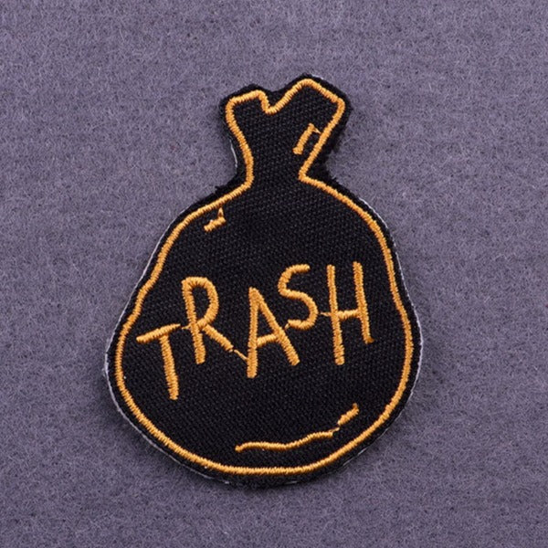 Trash 'Black Garbage Bag' Embroidered Patch — Little Patch Co