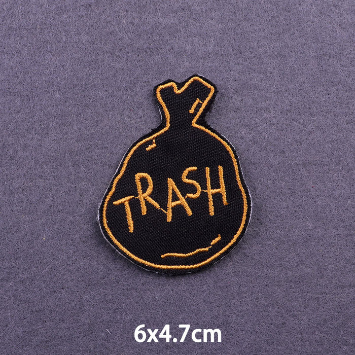 Trash 'Black Garbage Bag' Embroidered Patch — Little Patch Co