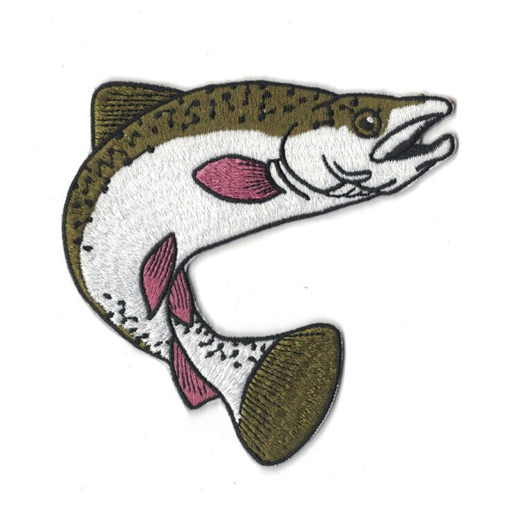 Fish 4" 'Atlantic Salmon' Embroidered Patch Set